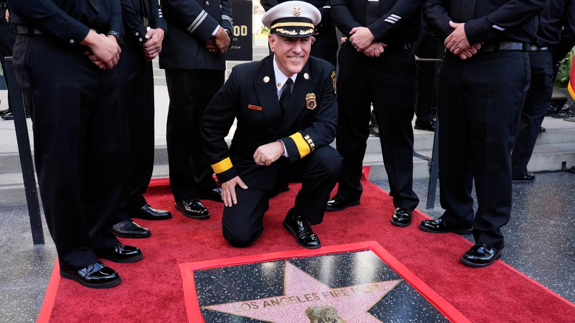 Los Angeles firefighters honored with star on Hollywood Boulevard ...