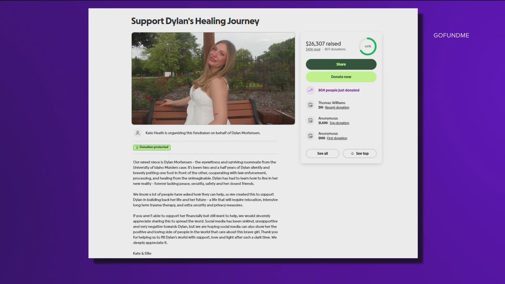 Family creates fundraiser for Moscow murder case survivor | wtol.com