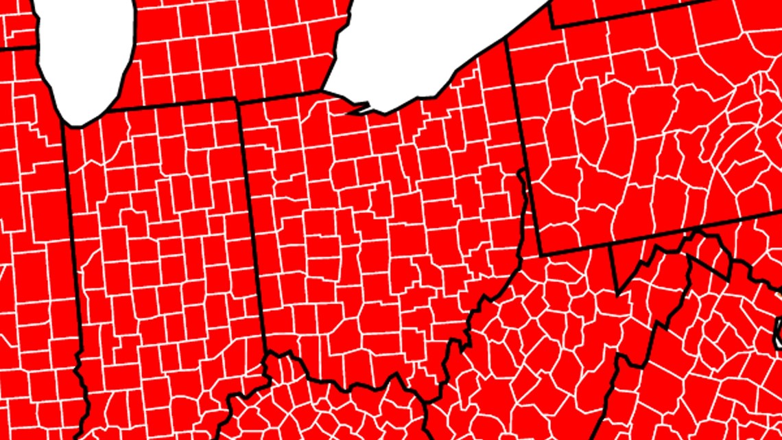All Ohio counties show high transmission of COVID-19 on CDC map | wtol.com