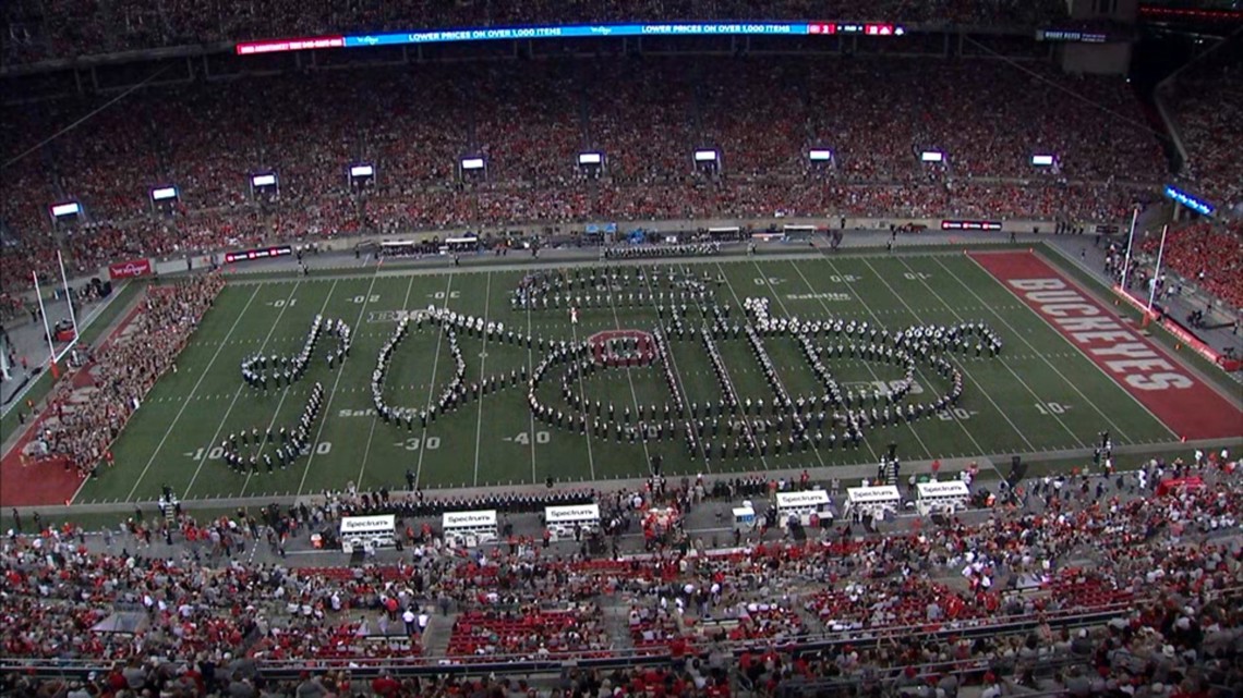 Ohio State Ohio University Marching Bands Combine For Halftime Show