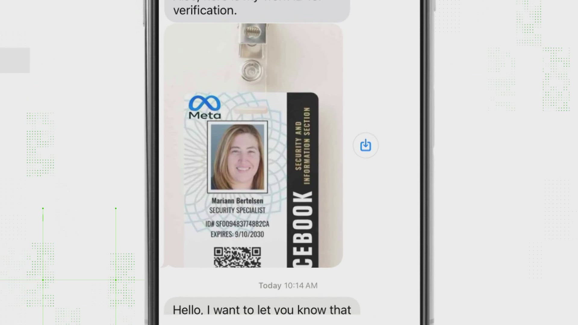 Scam text includes falsified Facebook employee ID badge to steal ...