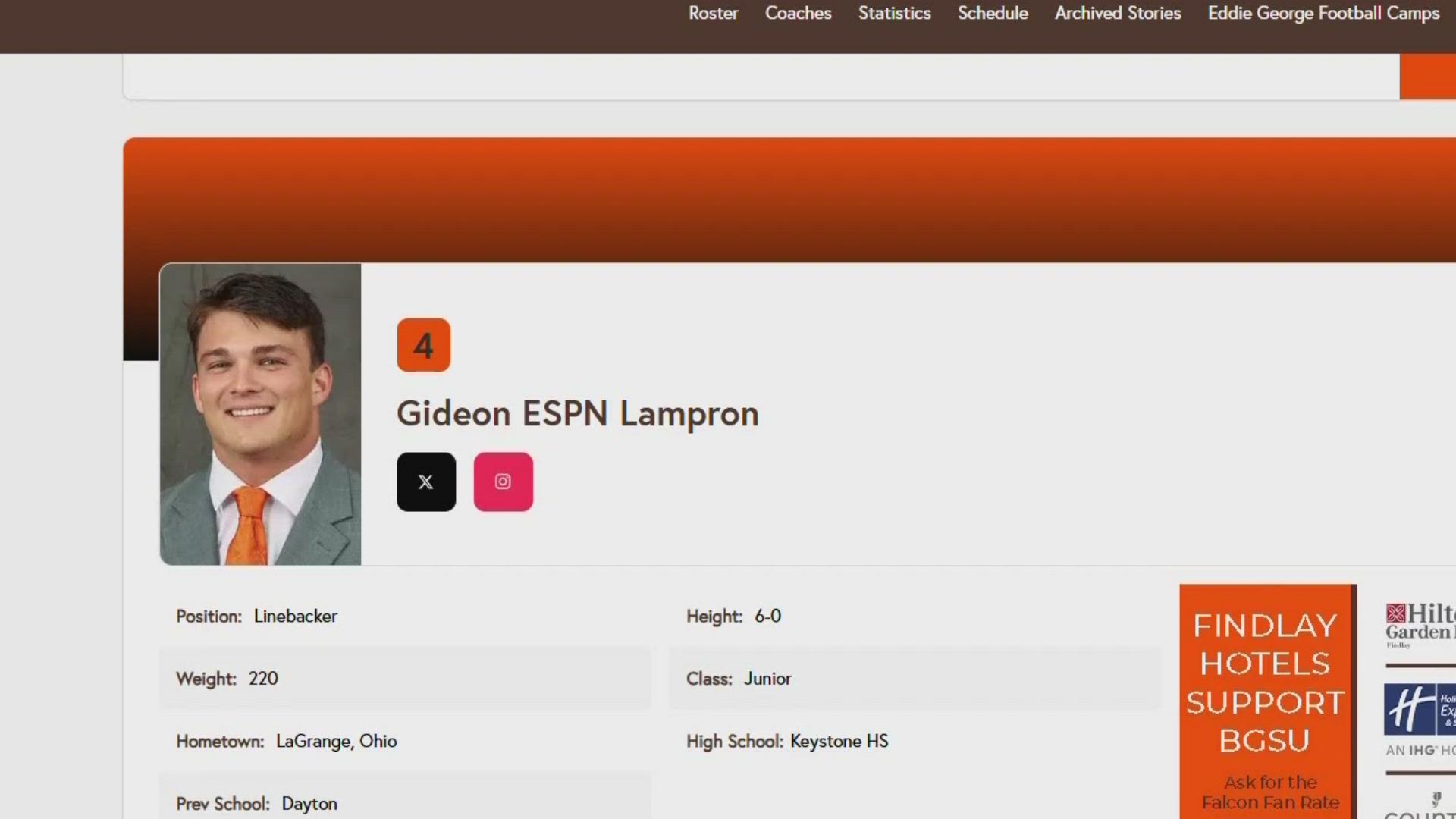 BGSU football player’s legal middle name is ESPN, and it’s going viral ...