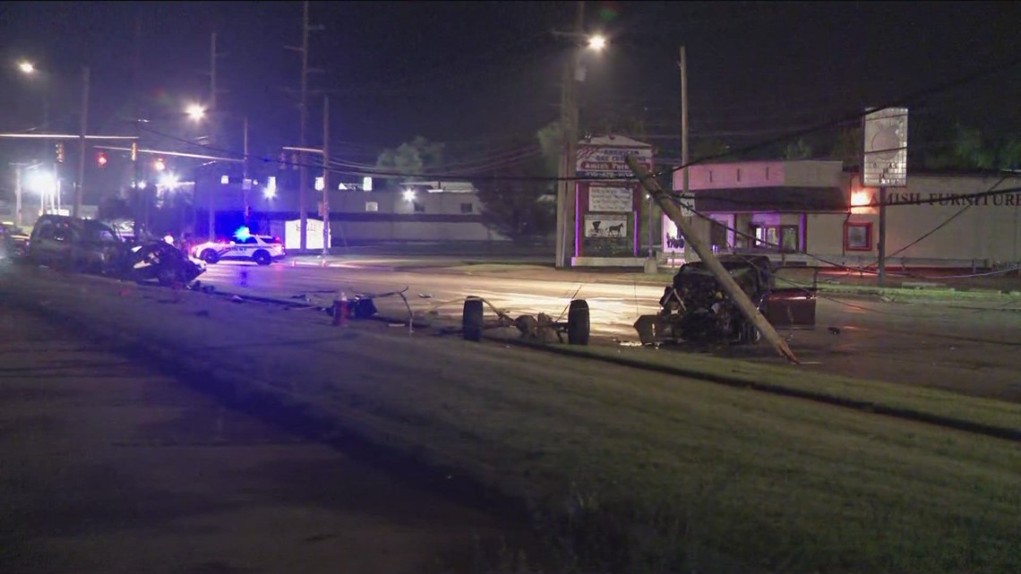Police chase ends in two-vehicle crash, downed power lines on Jackman ...