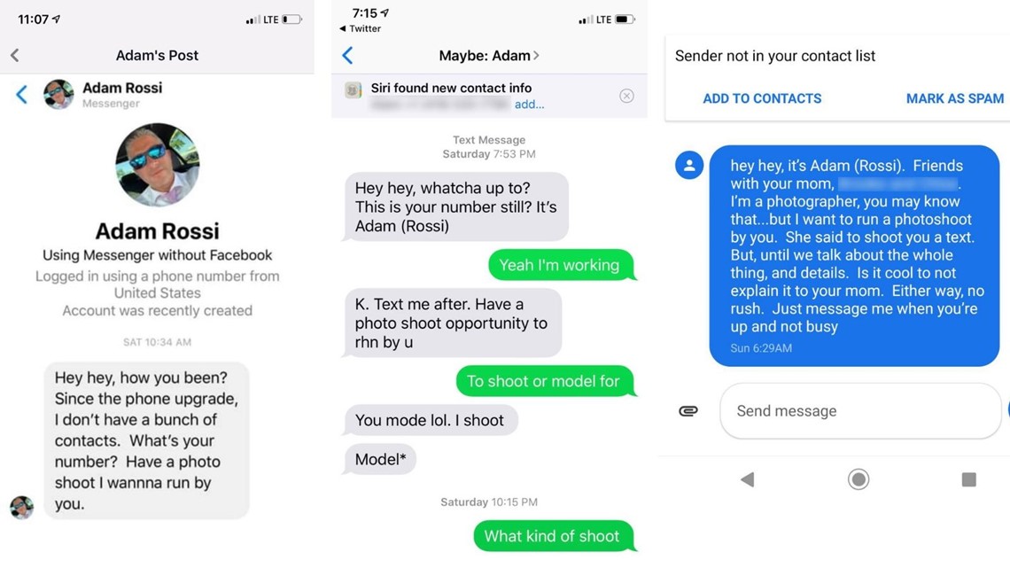 Photographers' texts hijacked to trick women into shoots | wtol.com