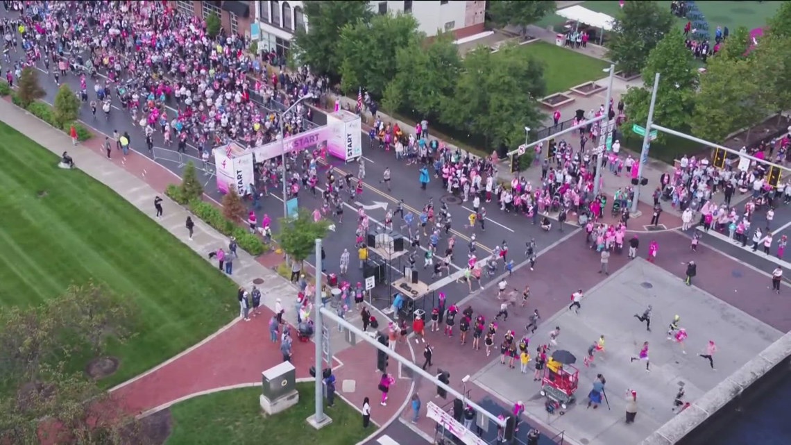 Breast cancer organization 'Susan G. Komen' holds annual 'Race for the Cure' in downtown Toledo ...