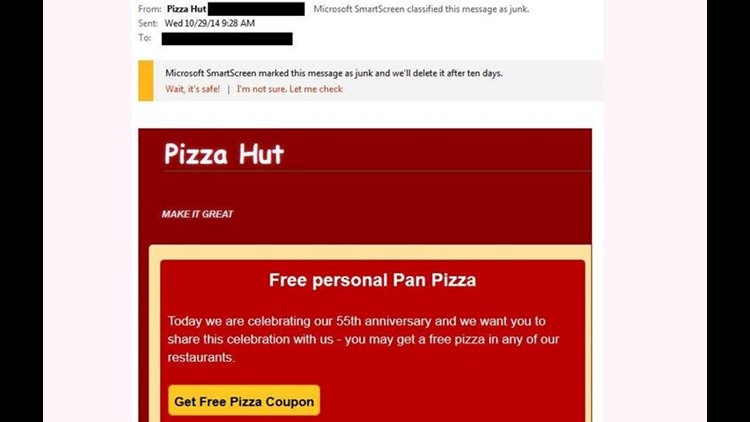FTC warns of Pizza Hut email malware scam | wtol.com
