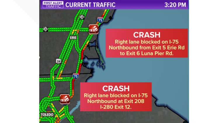 2 crashes tying up northbound I-75 into Michigan | wtol.com