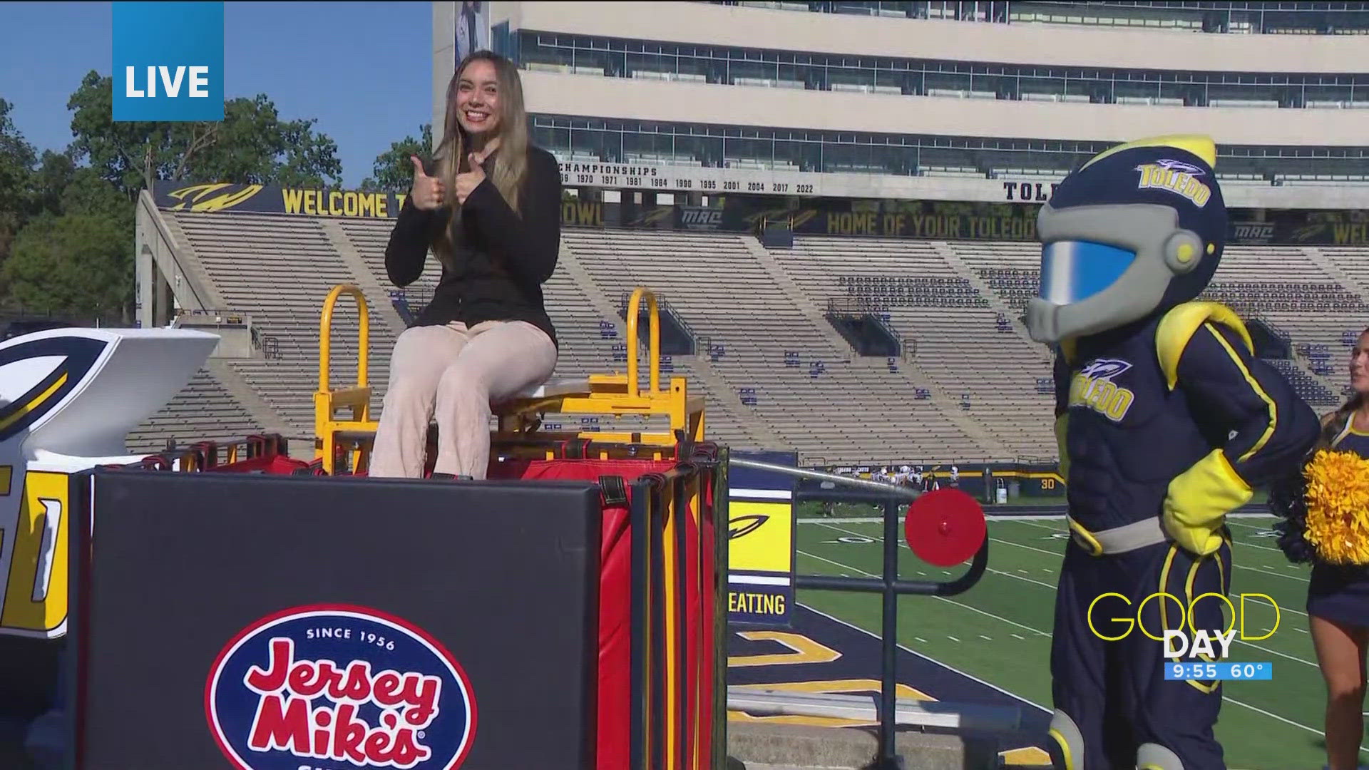 WTOL 11 takes on the 'Touchdown Tank' | Good Day on the Road | wtol.com