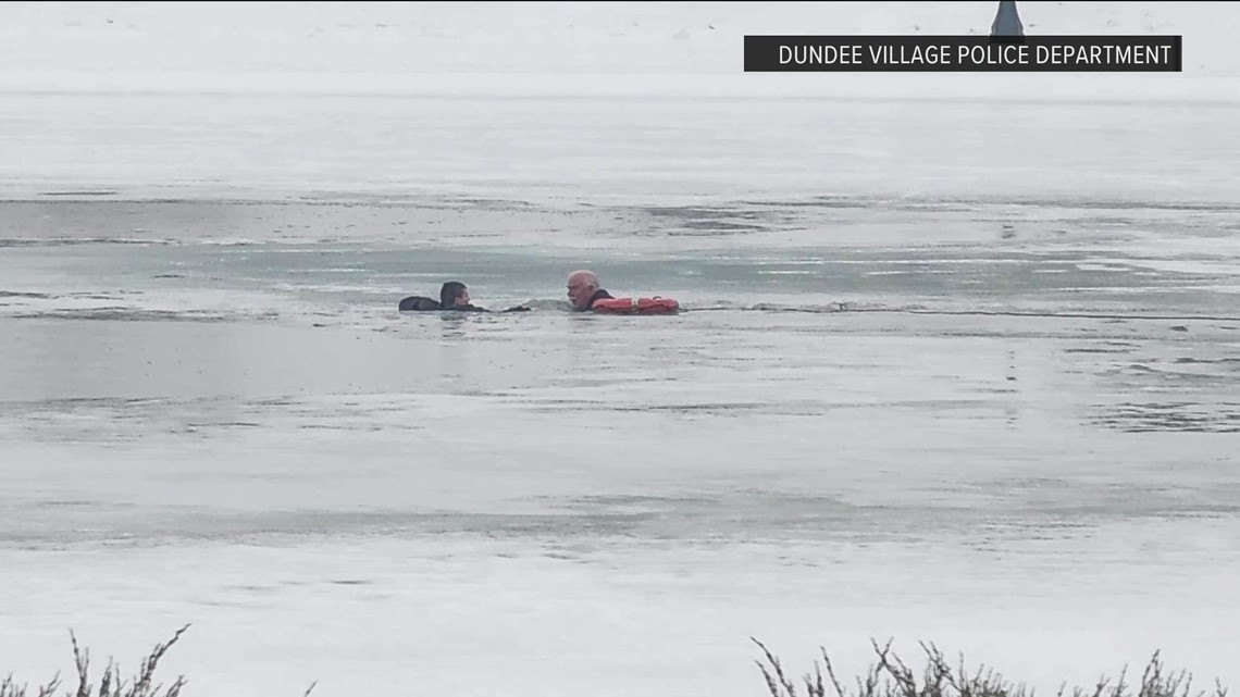 Officer who rushed to save child from icy Dundee pond safe after rescue ...