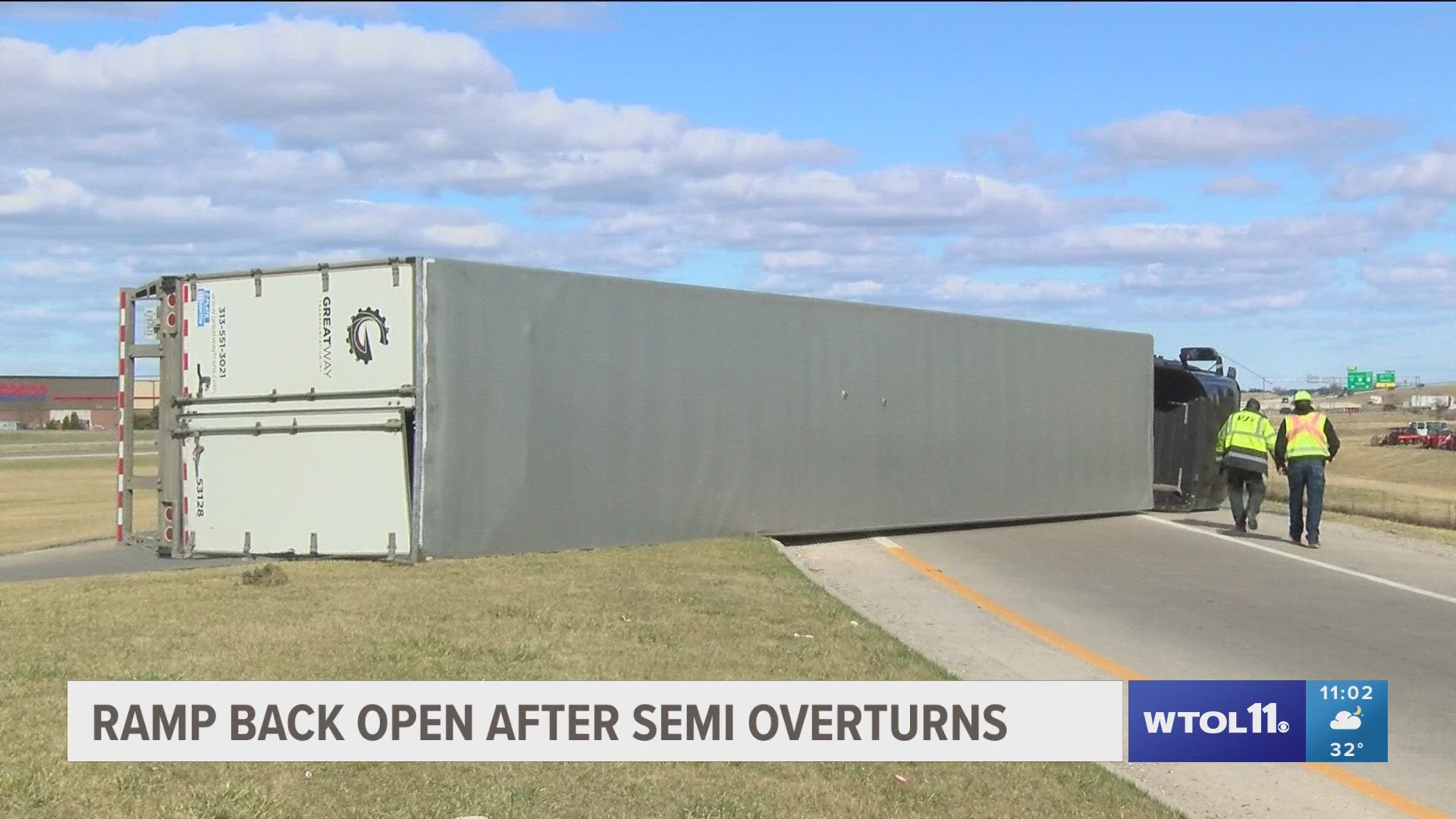 Semi flips on OH-25 entrance ramp in Perrysburg | wtol.com