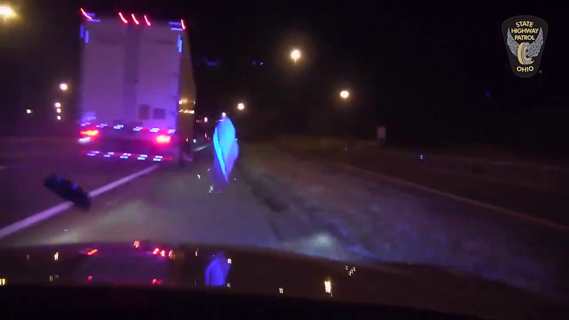 OSHP trooper's patrol car hit by semi on turnpike | wtol.com