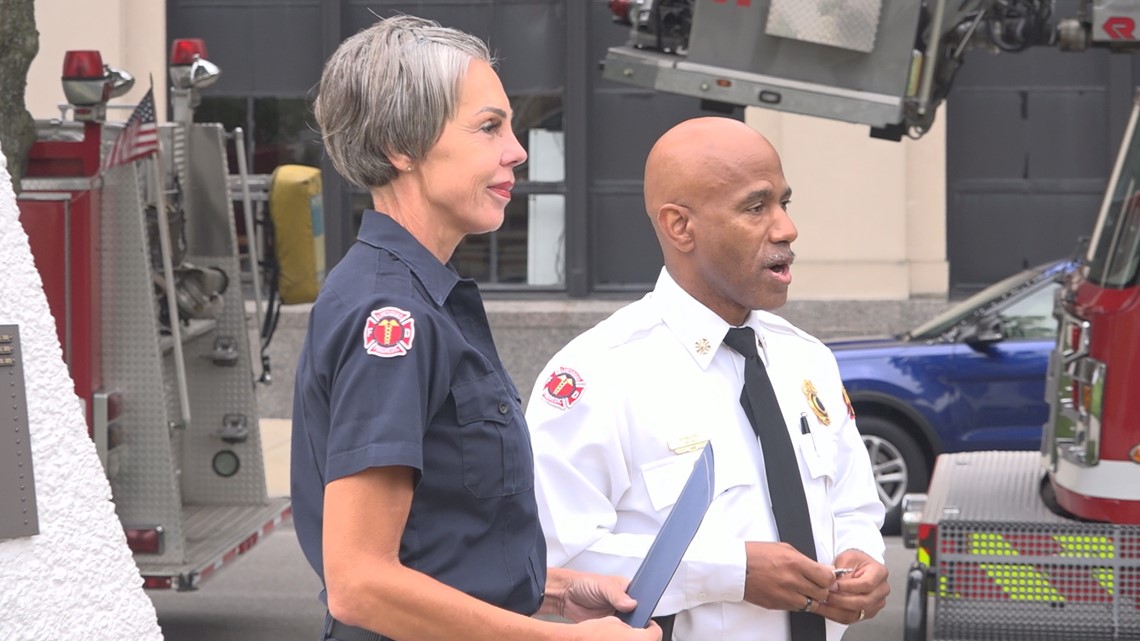 Toledo firefighter is the first female to receive Badge No. 1 | wtol.com