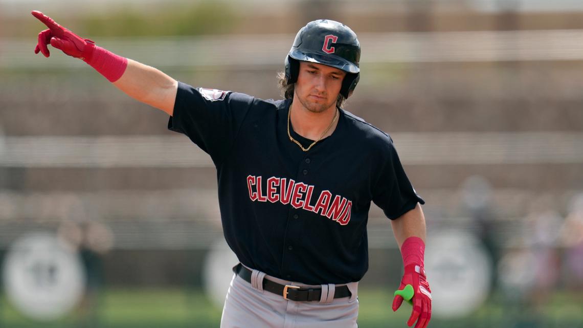 Cleveland's DeLauter drops fly ball in center on first ball in majors ...