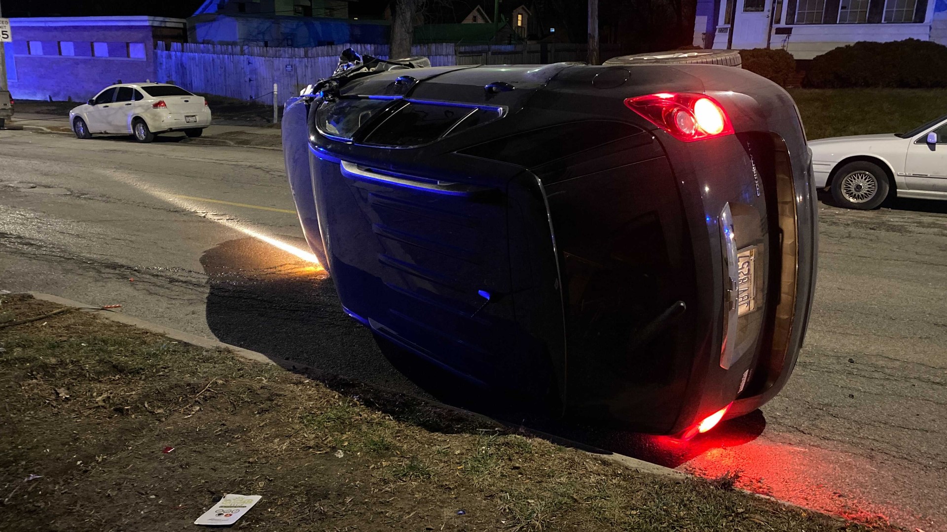Driver Flees Scene After Crashing Into Parked Vehicle Flipping Their