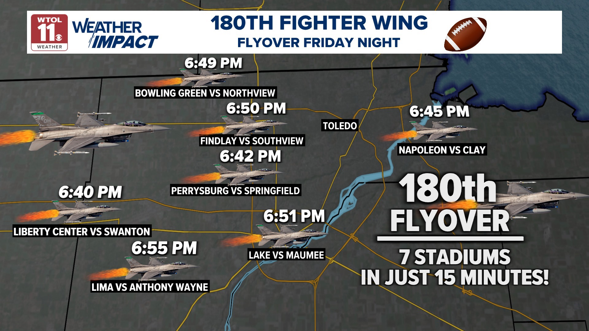 180th Fighter Wing to fly over 7 northwest Ohio football games | wtol.com