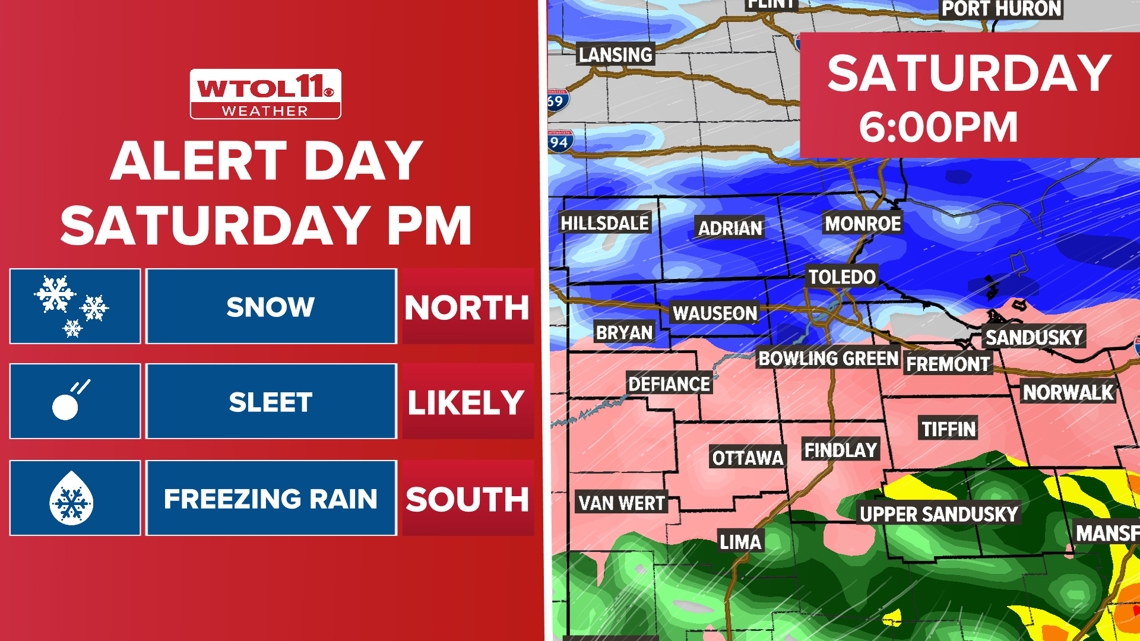 Weather Impact ALERT DAY on Saturday for snow, sleet and ice | wtol.com