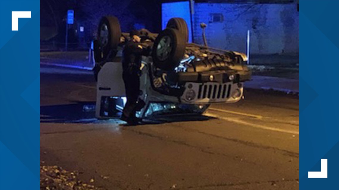 Jeep hits Cadillac, flips upside down in west Toledo crash | wtol.com