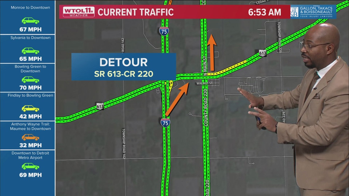 Crash closes lanes on I-75 north near North Baltimore | wtol.com