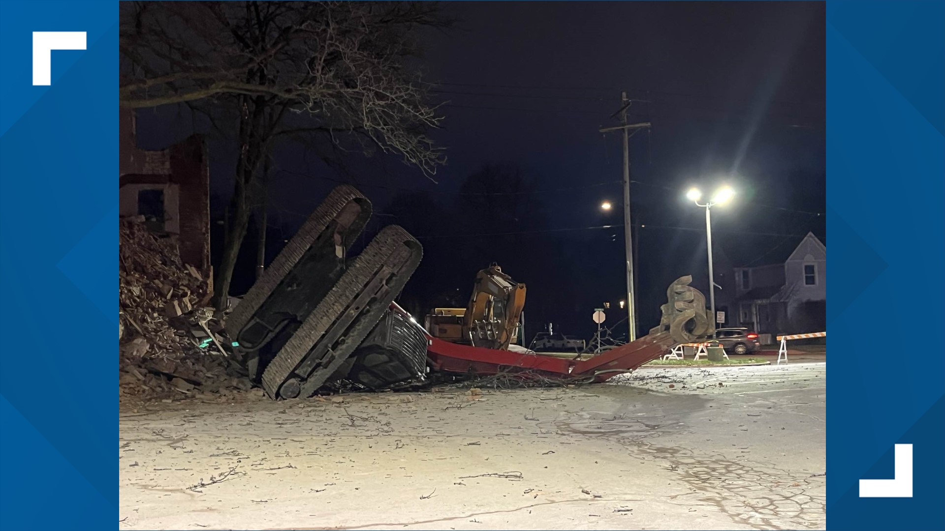 Person injured when excavator tips over at building demolition | wtol.com