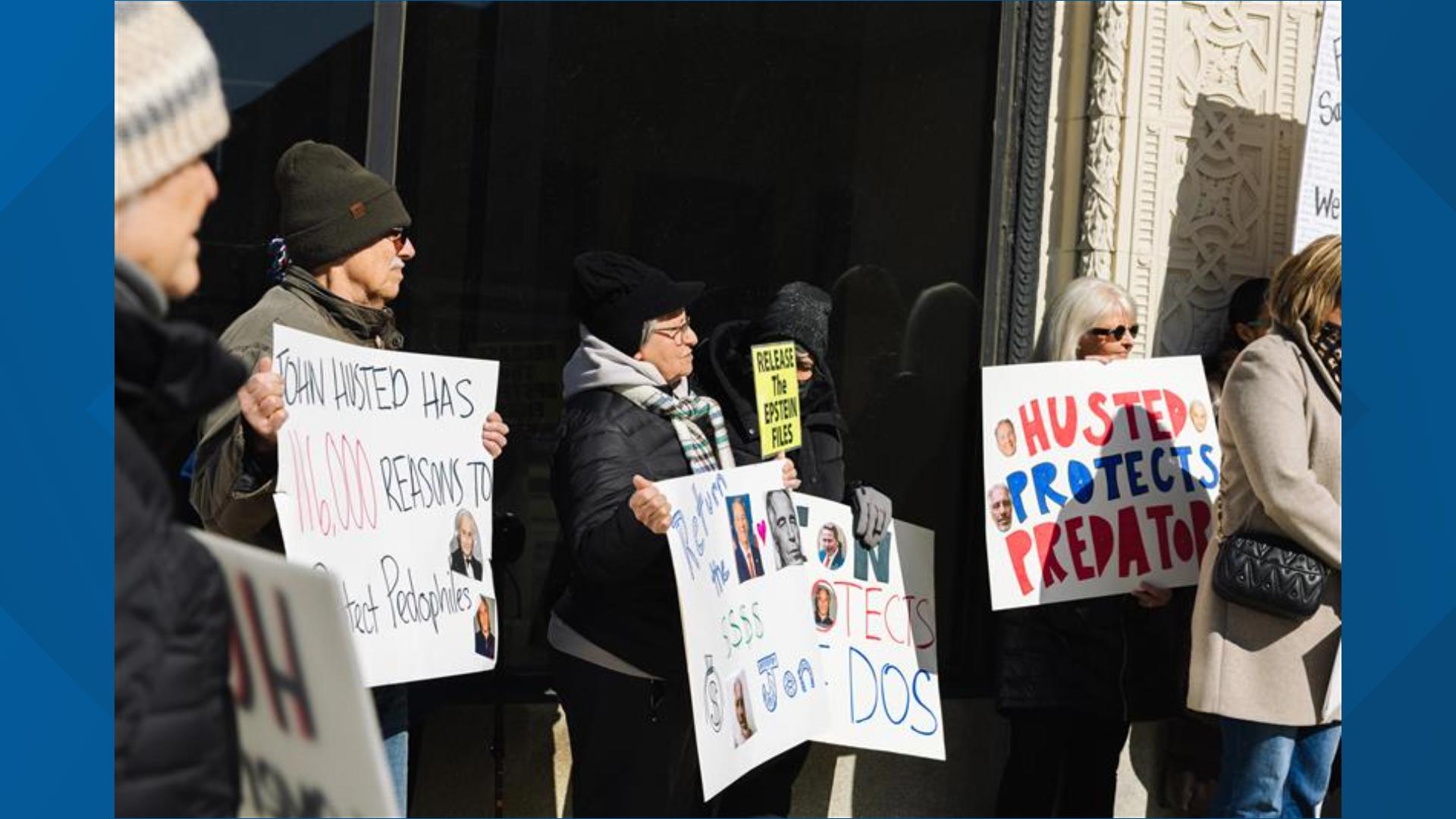 Ohioans protest outside Husted’s Toledo office over donations tied to ...