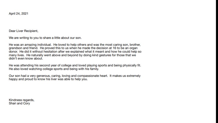 Stone Foltz's family members meets organ recipient | wtol.com