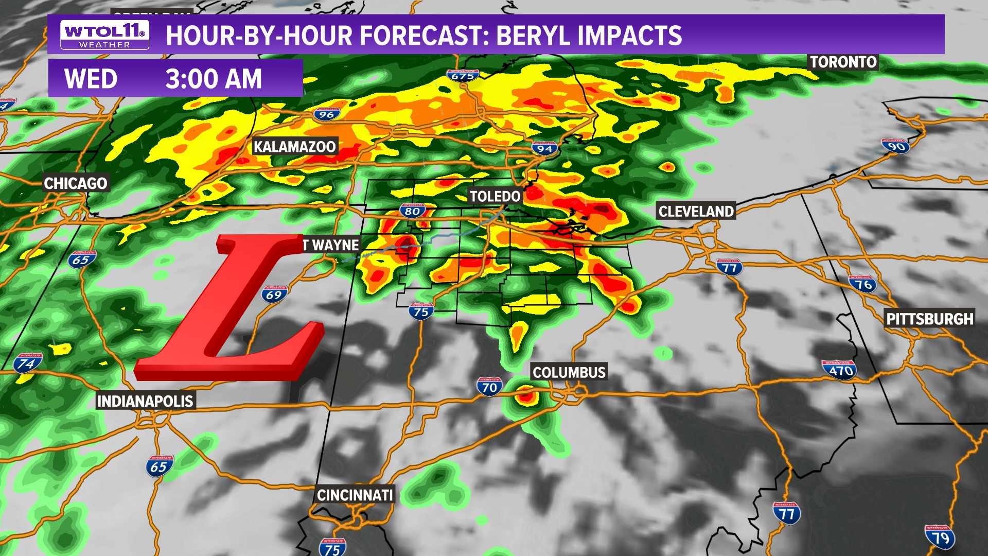 Ohio, Michigan will see effects of Hurricane Beryl later in week | wtol.com