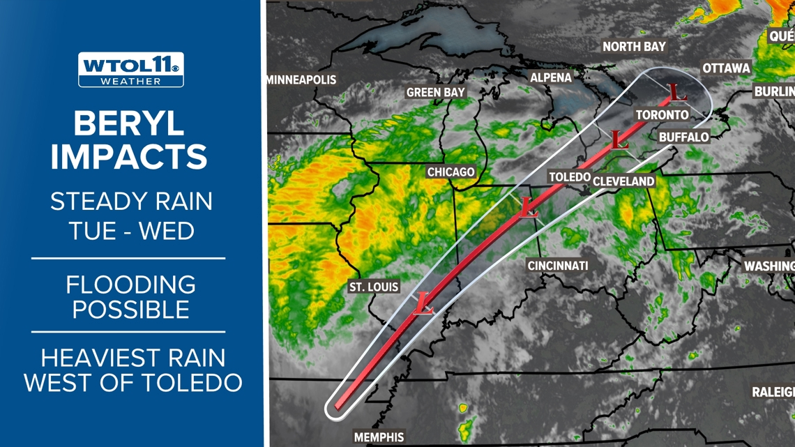 Ohio, Michigan will see effects of Hurricane Beryl later in week | wtol.com