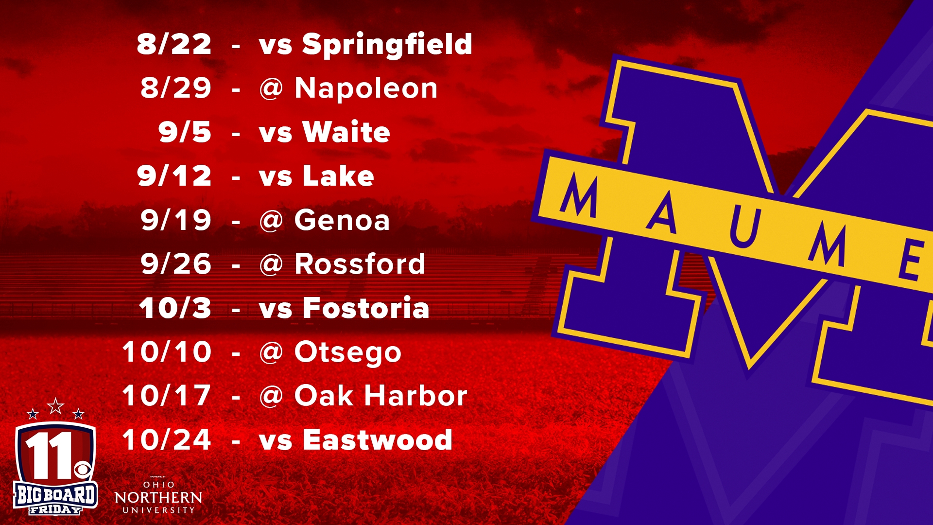 Maumee Panthers - Big Board Friday Countdown to Kickoff | wtol.com