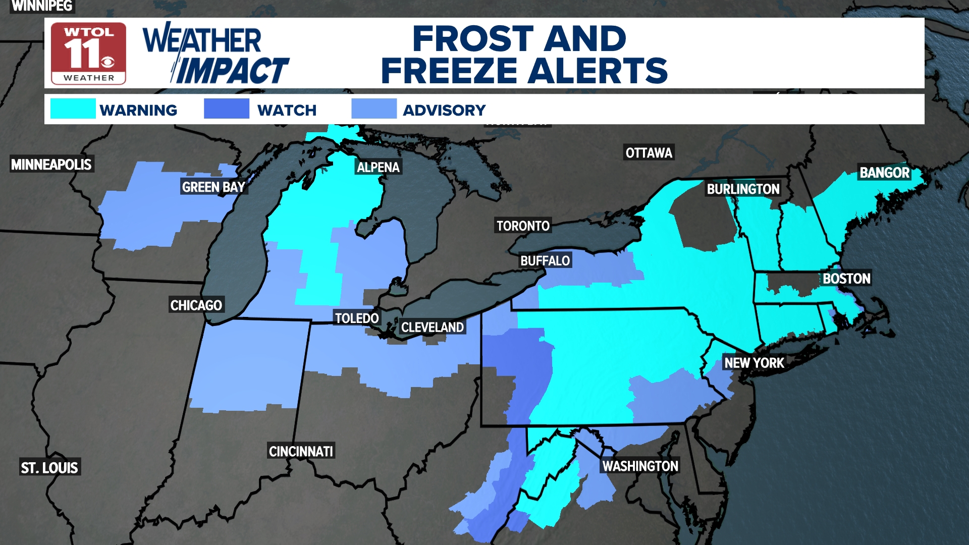 Frost Alerts affect Midwest, Northeast, Great Lakes regions | wtol.com