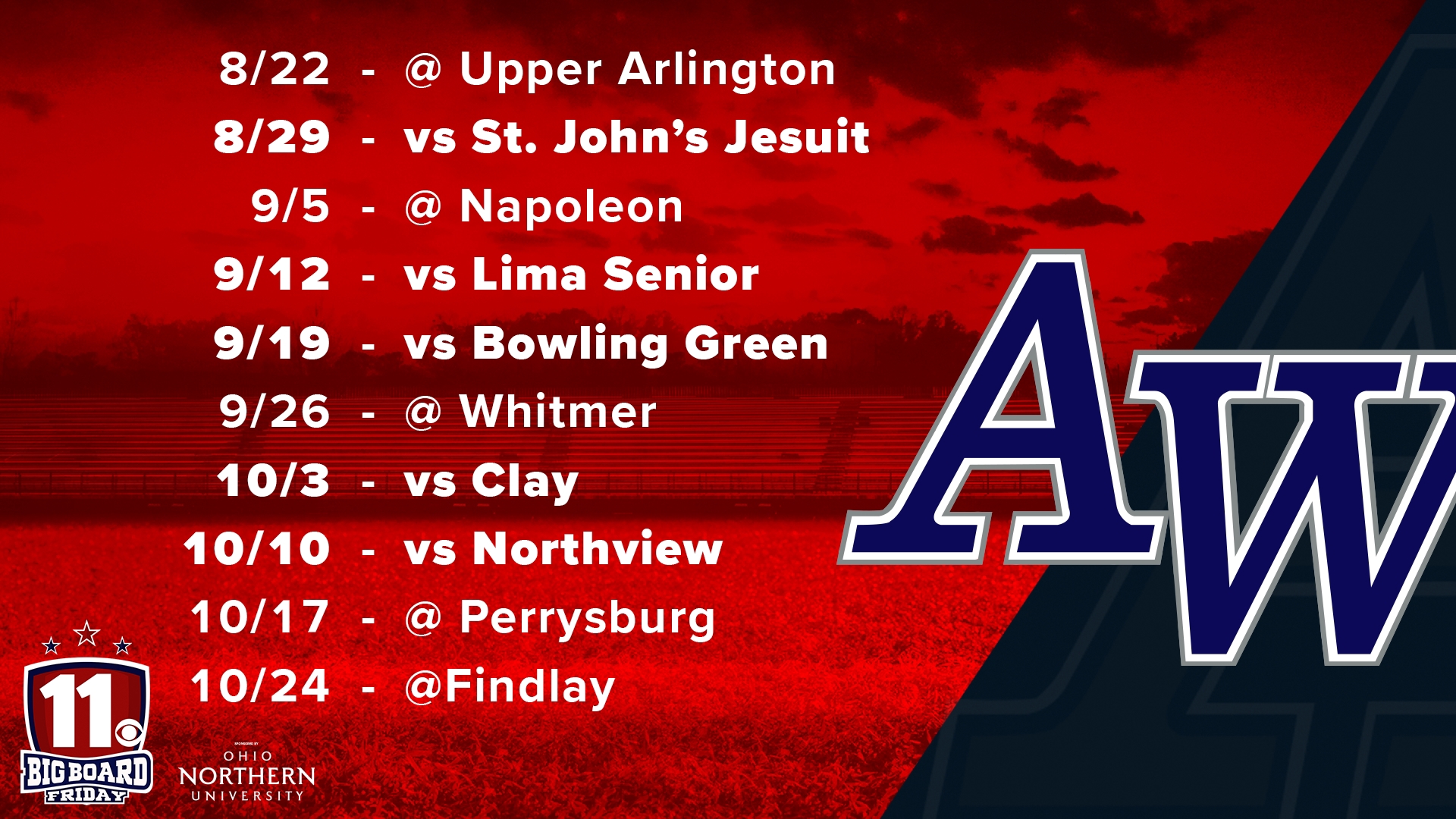 Anthony Wayne Generals - Big Board Friday Countdown to Kickoff | wtol.com