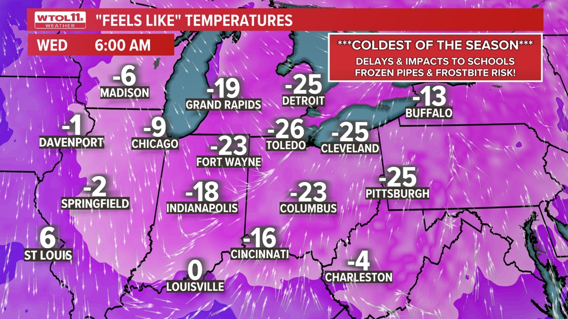 Extreme cold to impact northern Ohio and southern Michigan next week ...