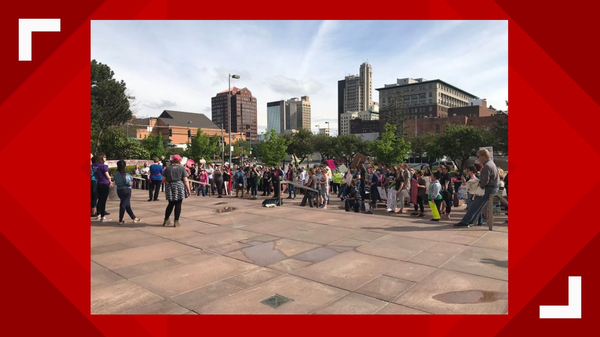 Dozens protest in Downtown Toledo to 'Stop the Ban' | wtol.com