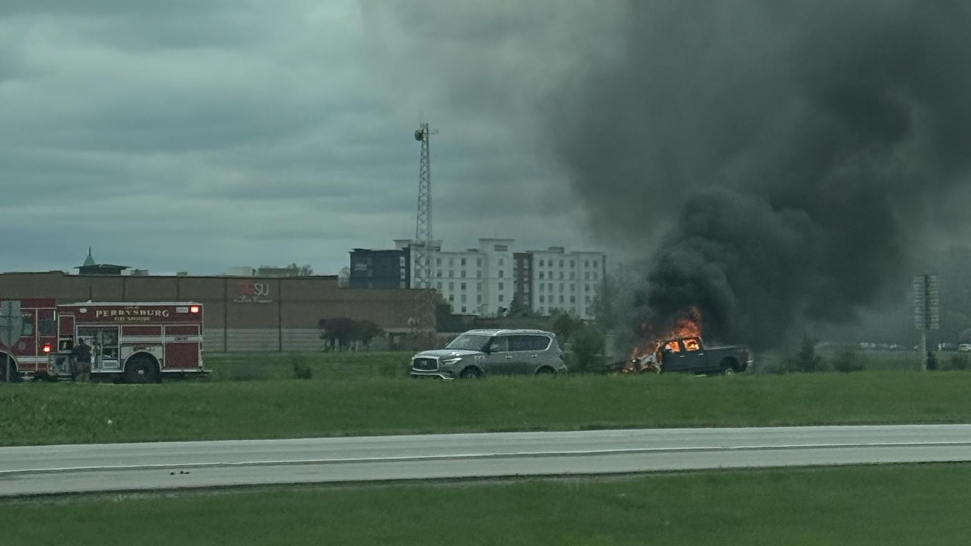Pickup Truck Fire Closes I-475 Exit in Perrysburg | wtol.com