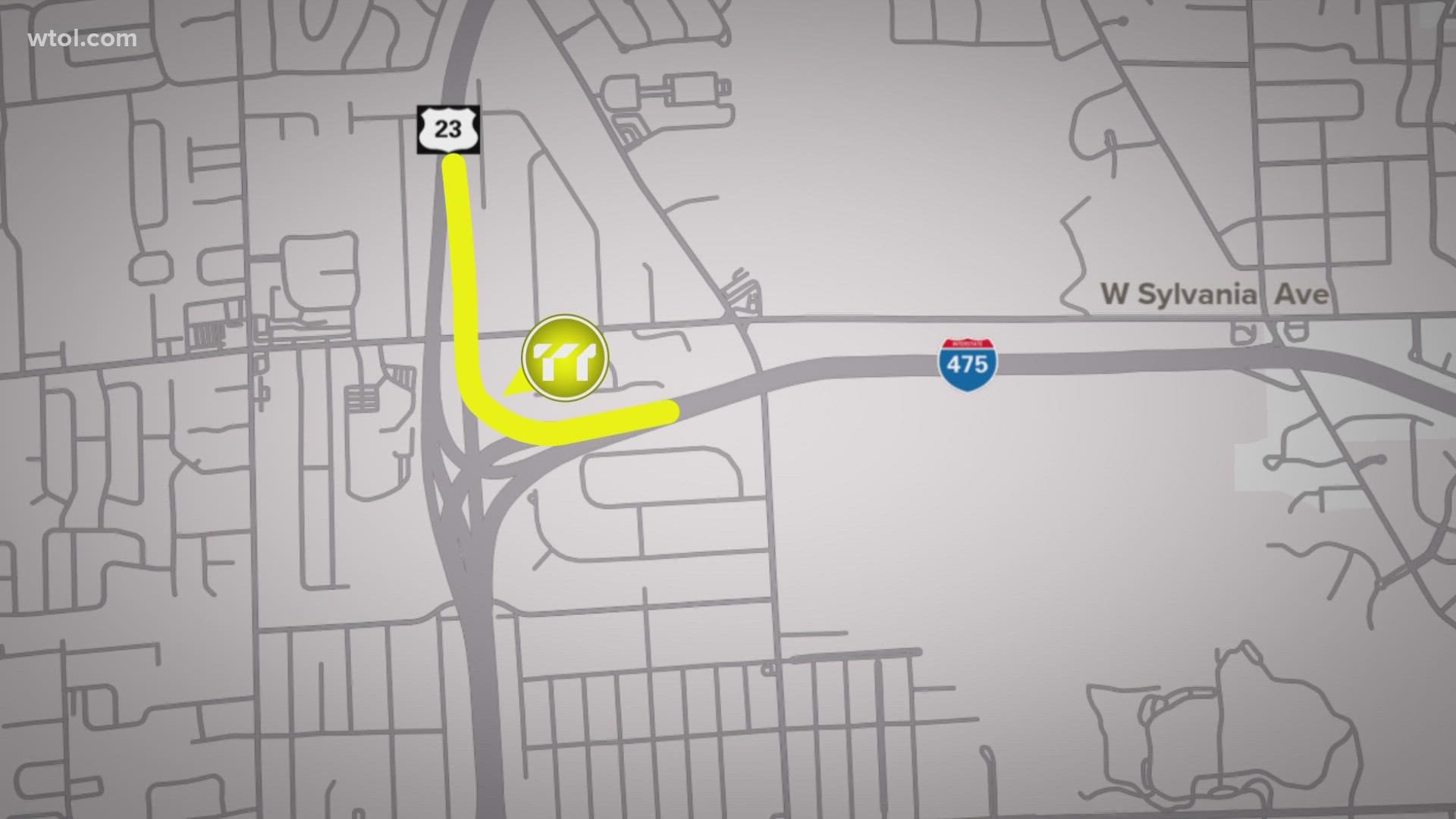 WB I-475 ramp to NB US-23 closure in Toledo | wtol.com