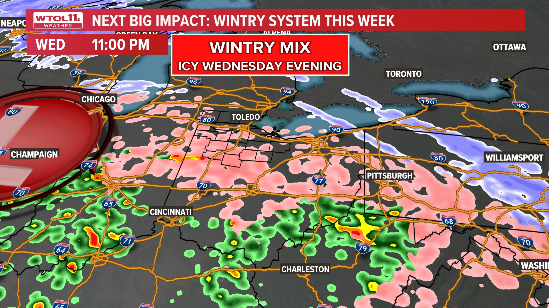Icy conditions are expected beginning Wednesday night into Thursday ...