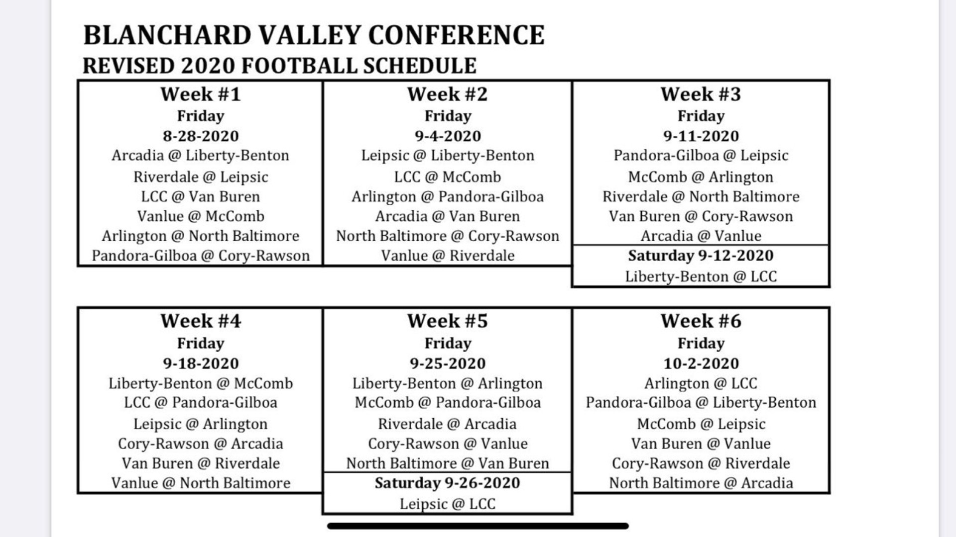 Area leagues release high school football schedules | wtol.com