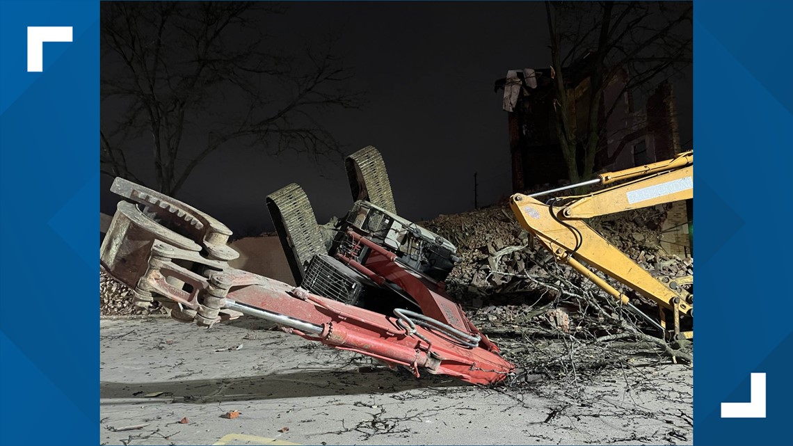 Person injured when excavator tips over at building demolition | wtol.com
