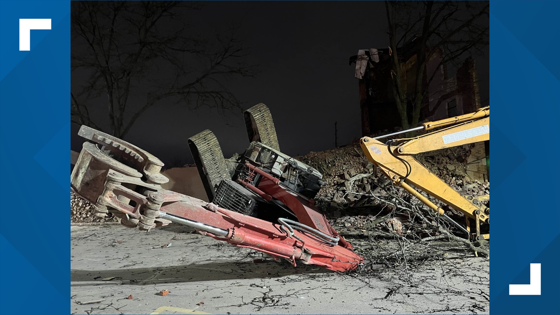 Person injured when excavator tips over at building demolition | wtol.com