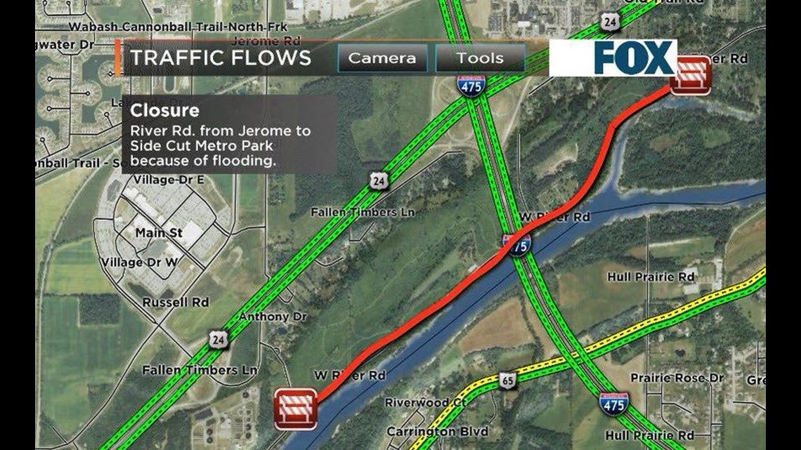 Ice jams flood River Road, close Side Cut Metropark in Maumee | wtol.com