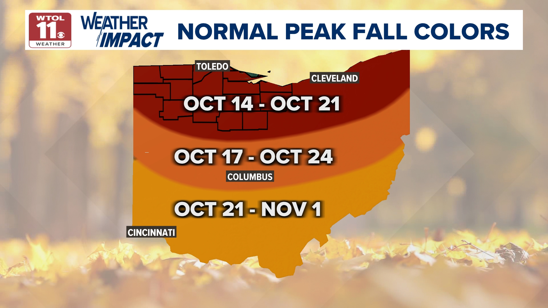 Ohio fall foliage peaks in October with vibrant colors | wtol.com