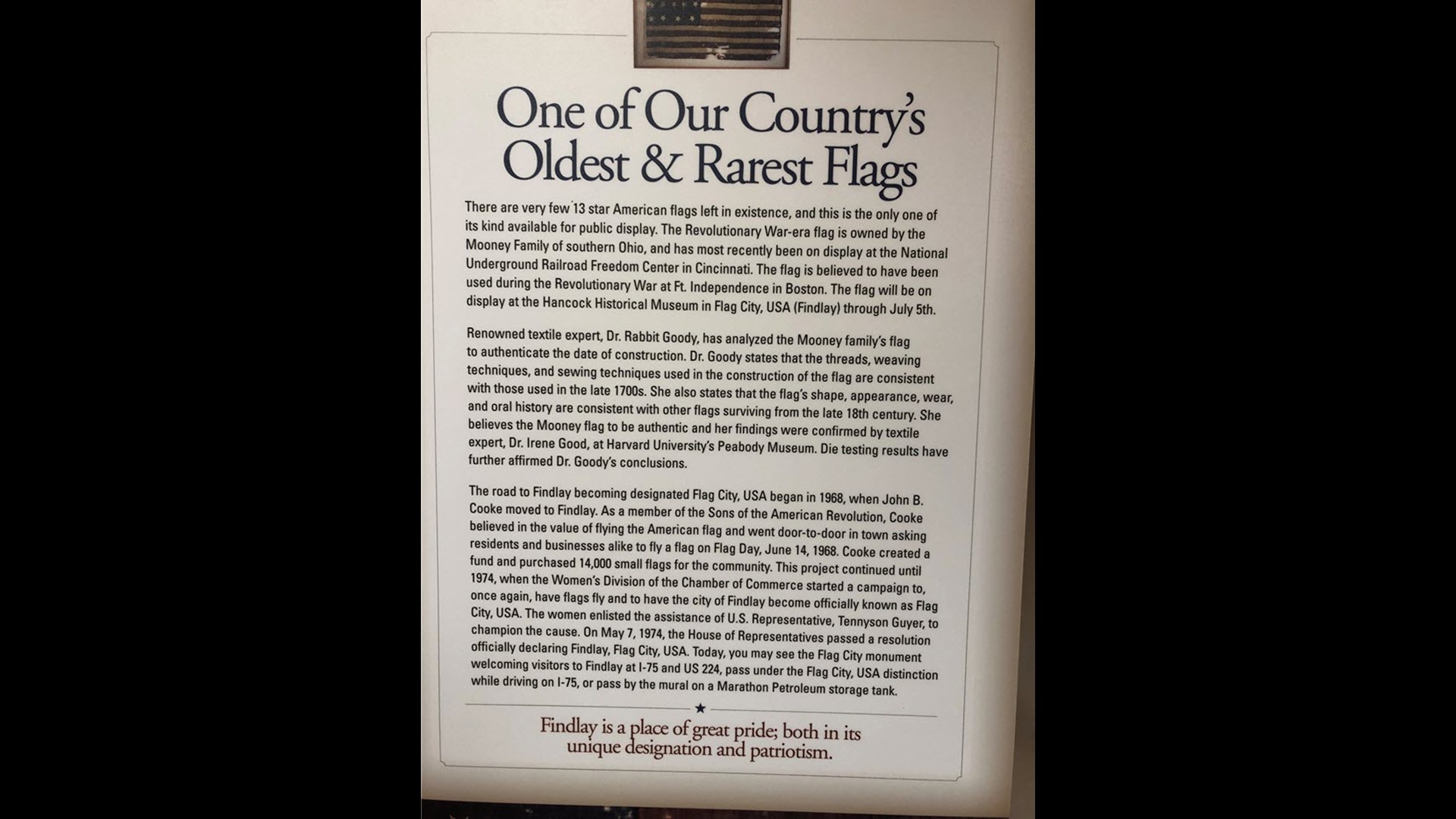 Rare 13 Star Flag from Revolutionary War era on display in Findlay ...