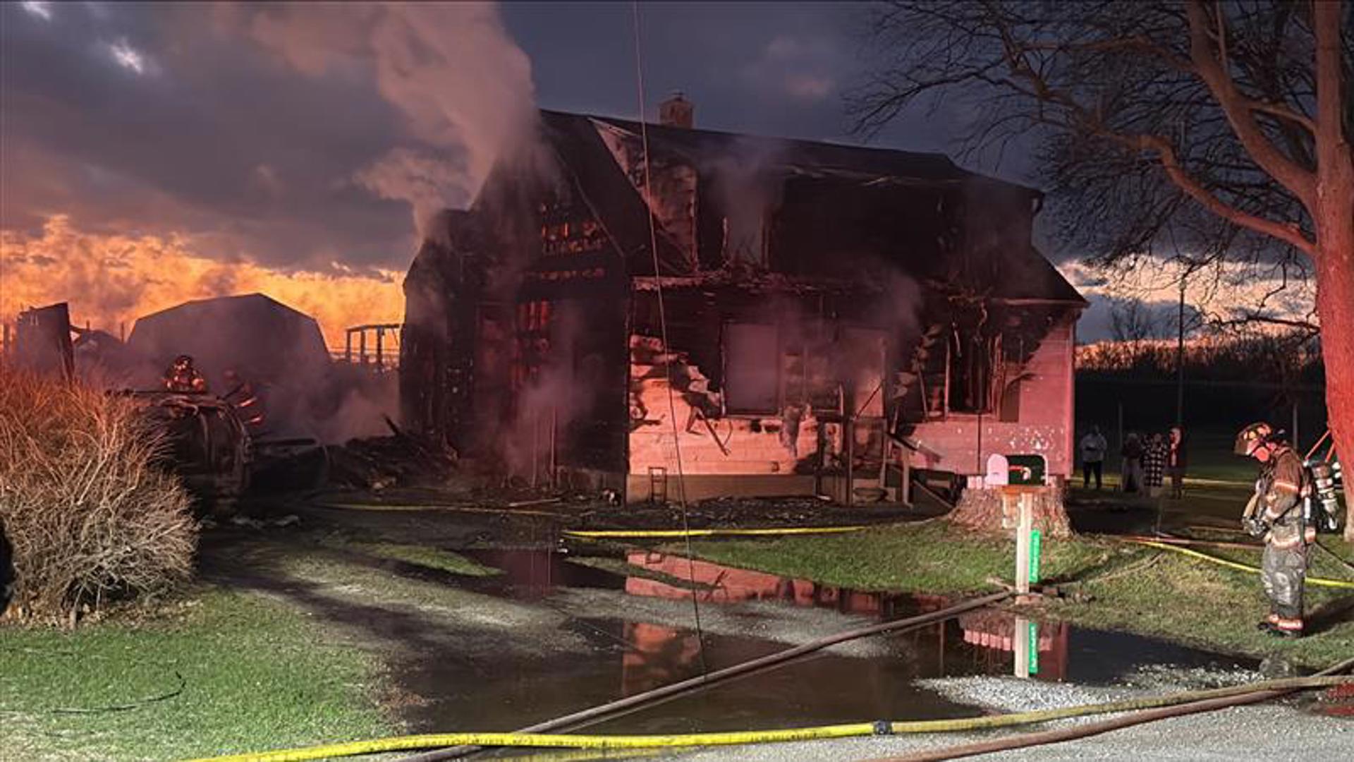 4 people displaced after Lenawee County home fully engulfed by flames ...