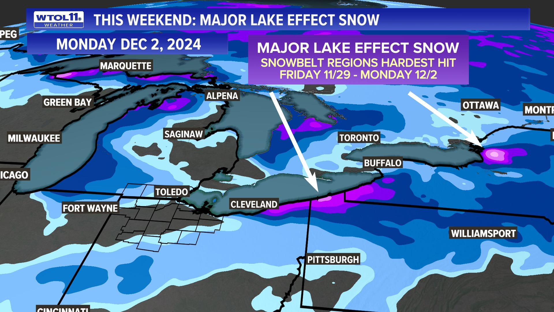 Lake-effect snow: Midwest snowfall expectations this weekend | wtol.com