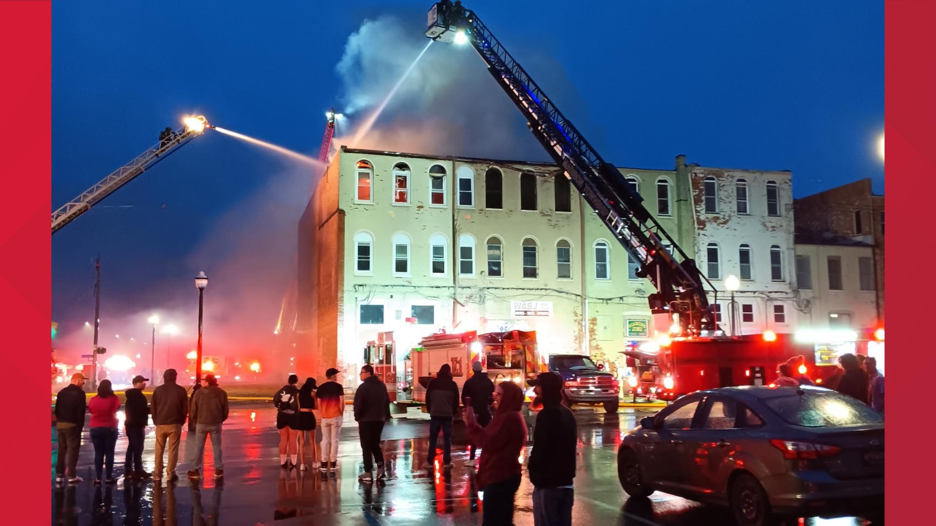 Firefighters battle large blaze in downtown Adrian | wtol.com