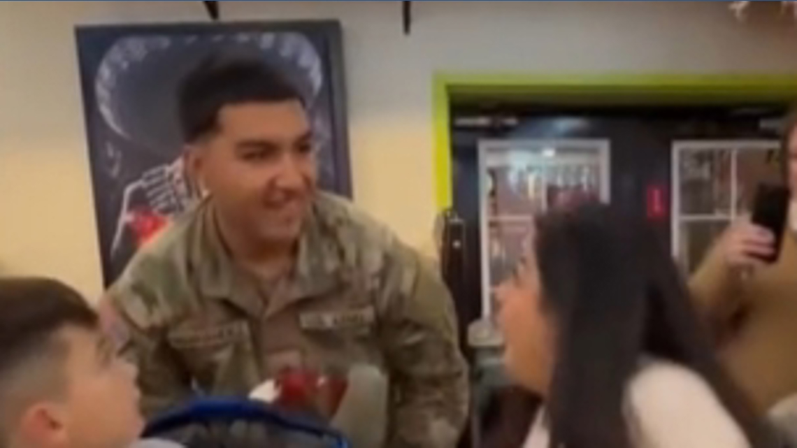 Soldier surprises mom and little brother with early homecoming | wtol.com