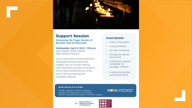 Free community Support Session offered to discuss murder of Kei'Mani Latigue | wtol.com