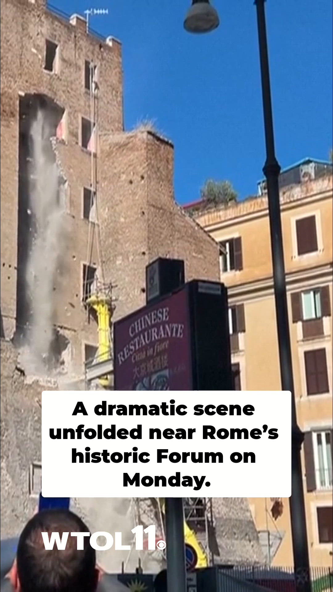 Medieval tower collapses twice near Rome’s historic Forum, sending ...