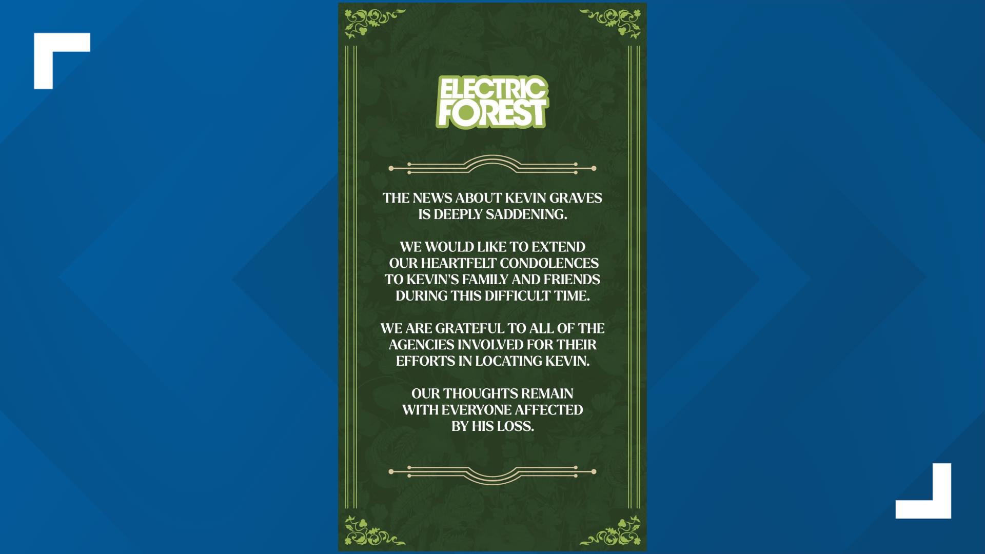 Electric Forest 'deeply saddened' about update on missing man Kevin ...