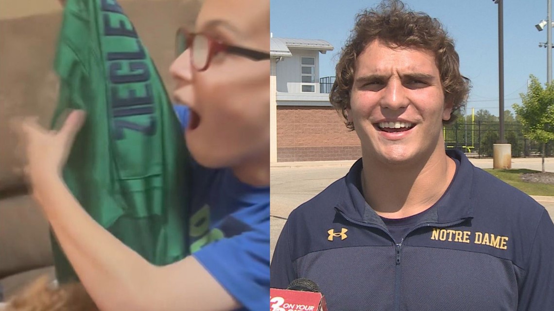 Nolan Ziegler gifts signed jersey to Notre Dame fan | wtol.com