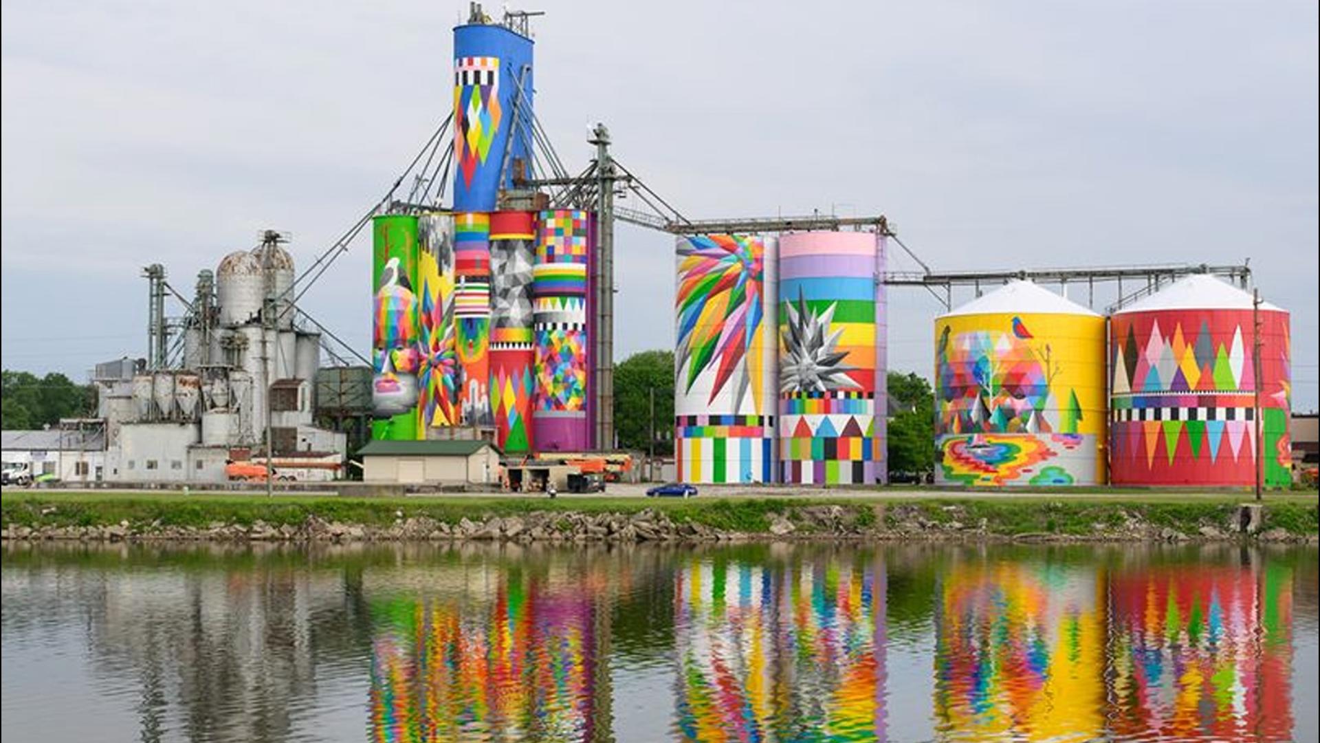 Artist completes giant mural on abandoned Michigan silos | wtol.com